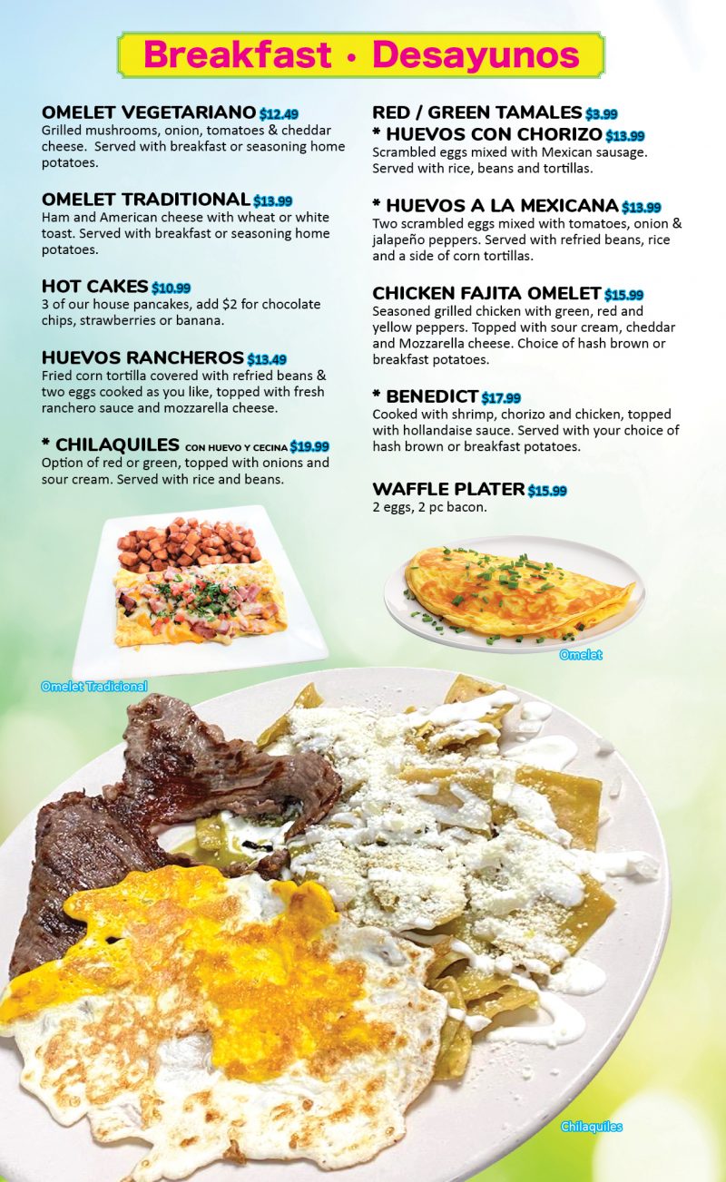 Menu - GARIBALDI MEXICAN RESTAURANT